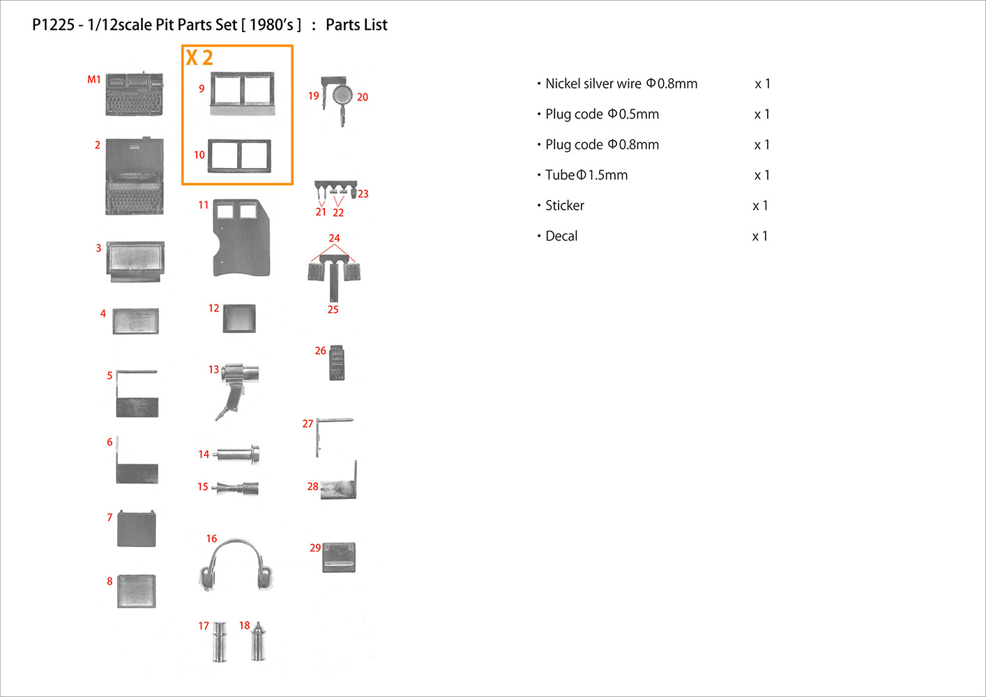 1/12scale Pit Parts Set [1980'S]