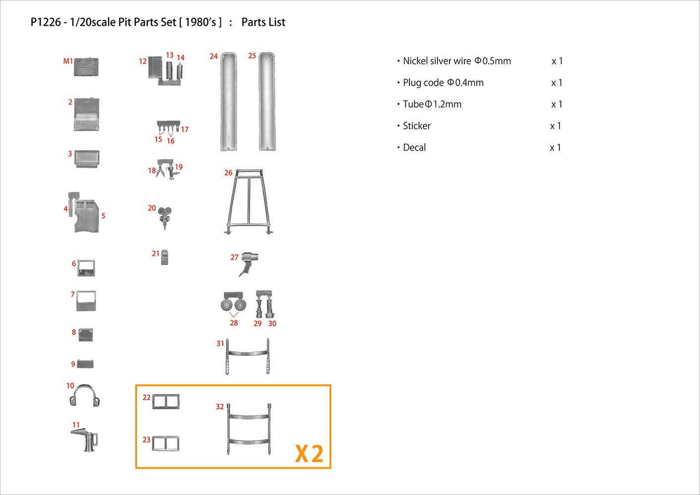 1/20scale Pit Parts Set [1980'S]